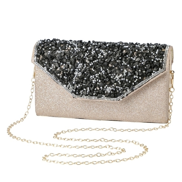 Bags | Rose Gold Gilded Fabric Clutch Bag | Poshmark